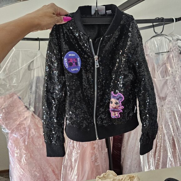 L.O.L. Surprise! | Jackets & Coats | Lol Girls Sequins Black Jacket ...